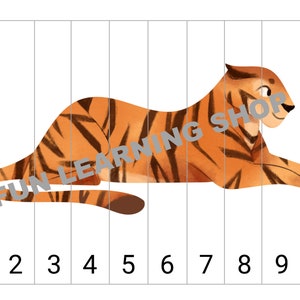 8 Animal Printable Number Sequence Puzzles. Number 1-10. - Etsy