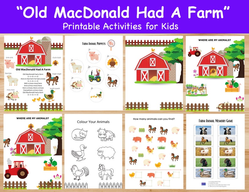 Old Macdonald Had A Farm Activities, Farm Animals Games, Story Time ...