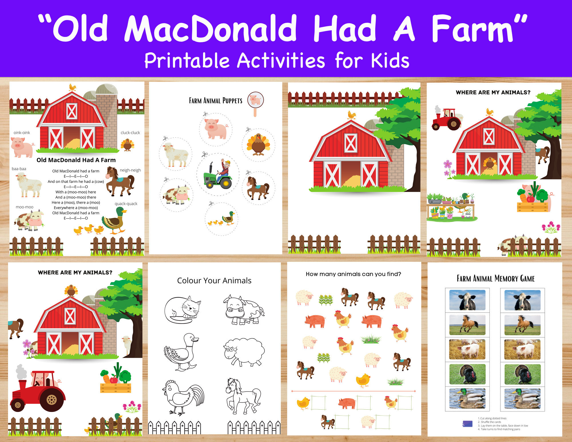 Old Macdonald Had A Farm Activities, Farm Animals Games, Story Time ...