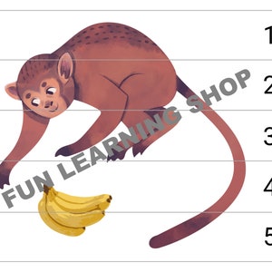 7 Animal Printable Number Sequence Puzzles. Number 1-5 - Etsy