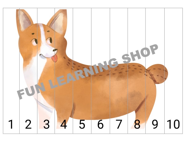 8 Animal Printable Number Sequence Puzzles. Number 1-10. - Etsy