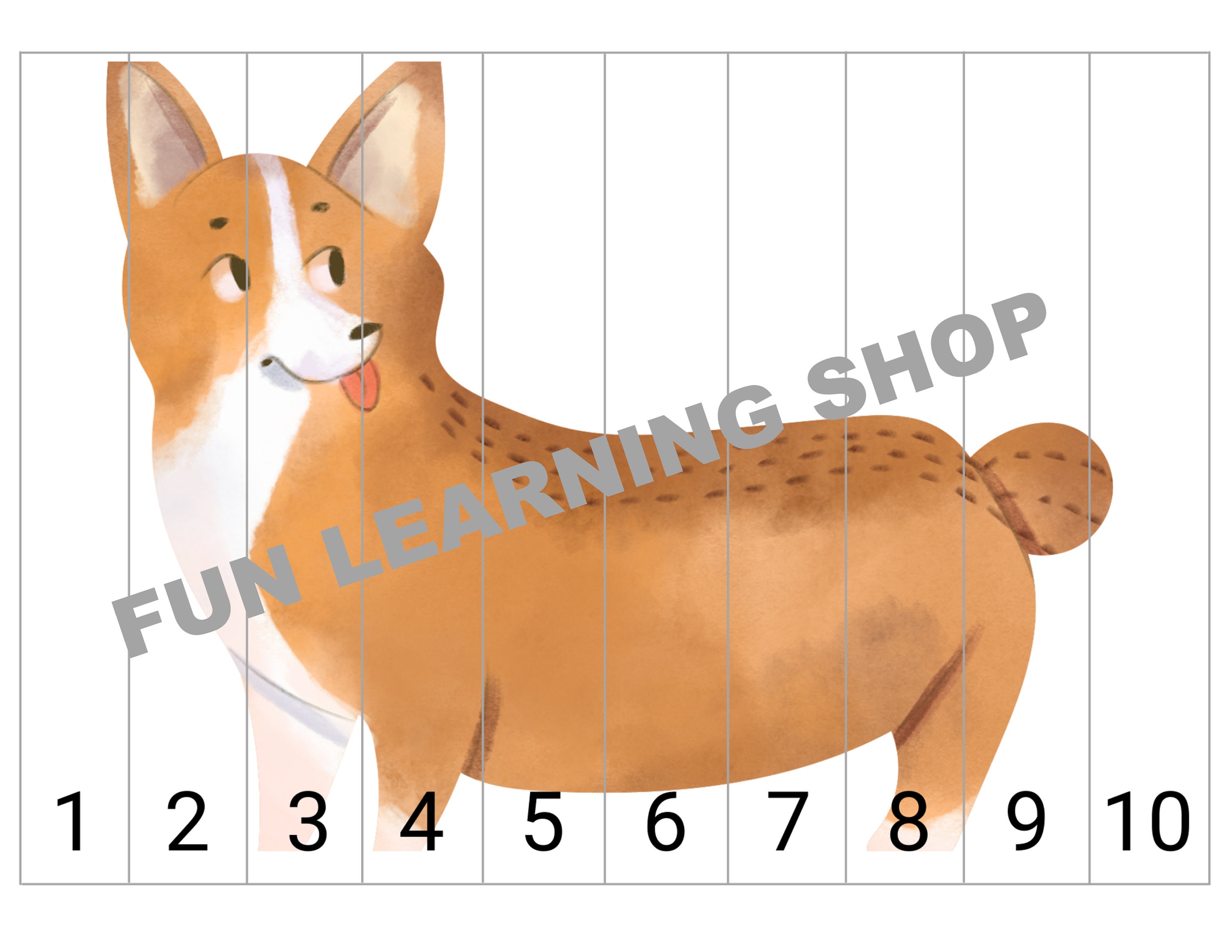 8 Animal Printable Number Sequence Puzzles. Number 1-10. - Etsy