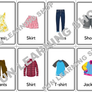 32 Clothing Flashcards / Image Cards for Kids, Preschoolers ...