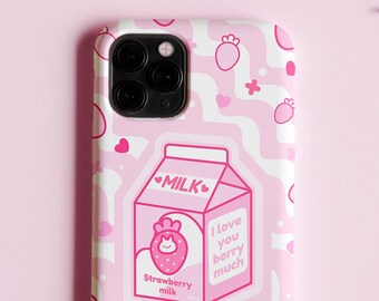 Strawberry Milk Phone Case - Etsy