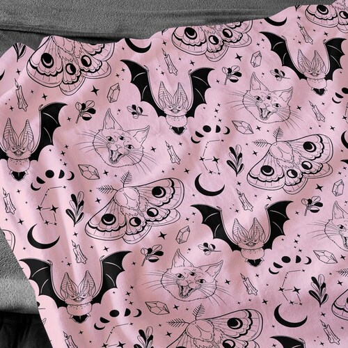 Pastel Goth Decor Creepy Cute Blanket Cryptid Cat Throw - Etsy