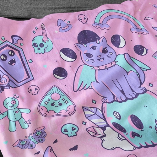 Baphomet Minky Blanket Pastel Goth Decor Creepy Cute Blanket - Etsy