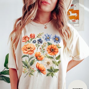 Whimsical Pressed Flowers Comfort Colors Tshirt, Fairycore Aesthetic ...