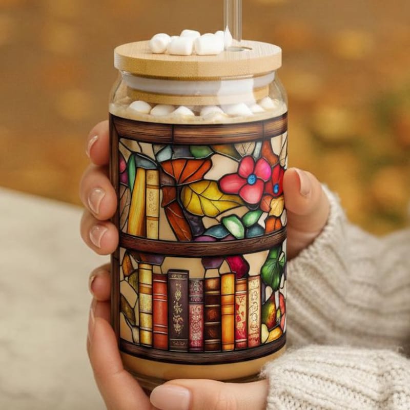 Glass Stacked Books Mug - Etsy