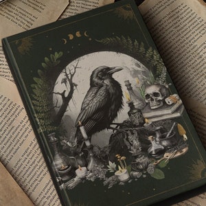 Witchcore Book of Shadows Hardcover Journal, Raven Grimoire Witchy ...