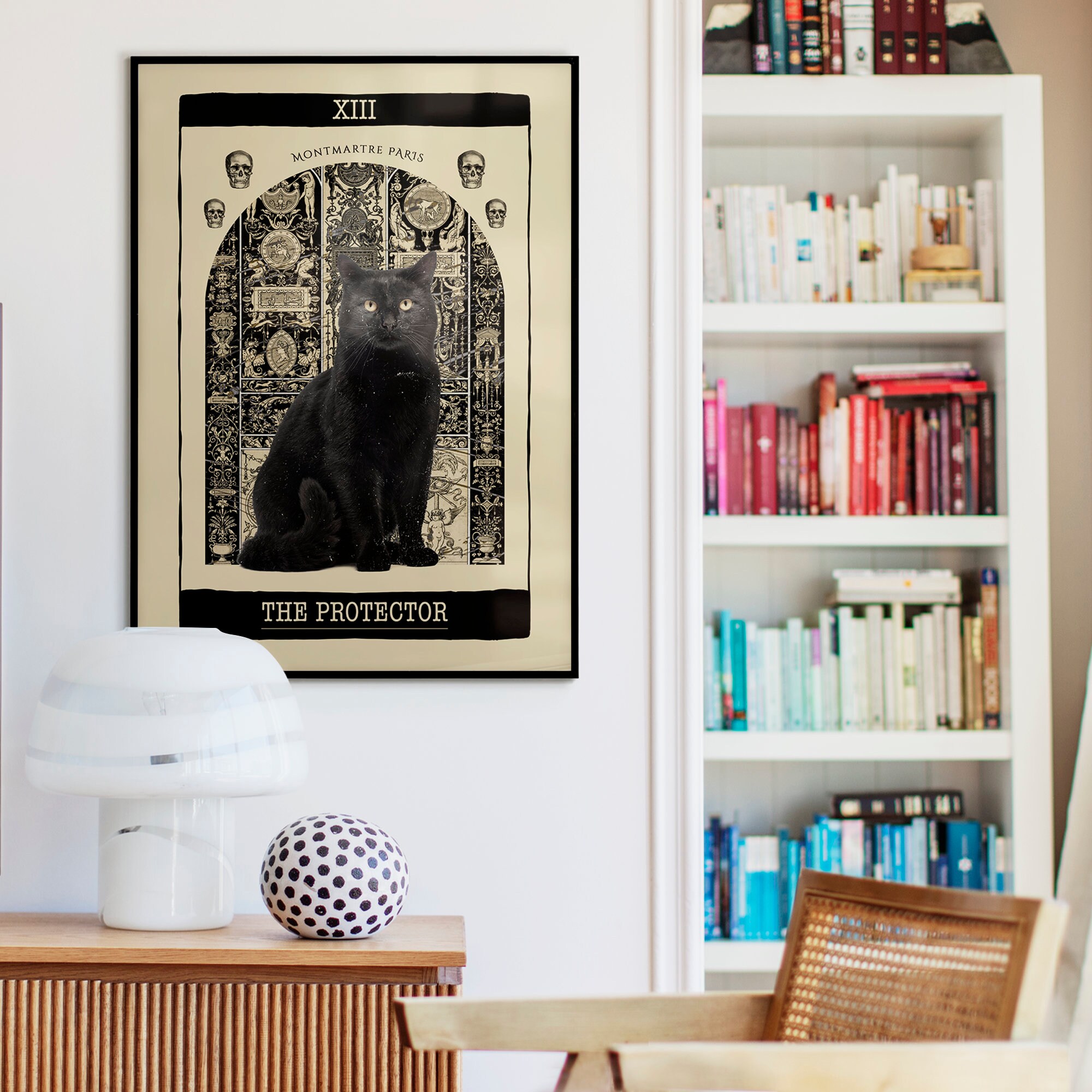 The Protector Tarot Cat Poster, Cat Lover Gift, Black Cat Art, Tarot ...