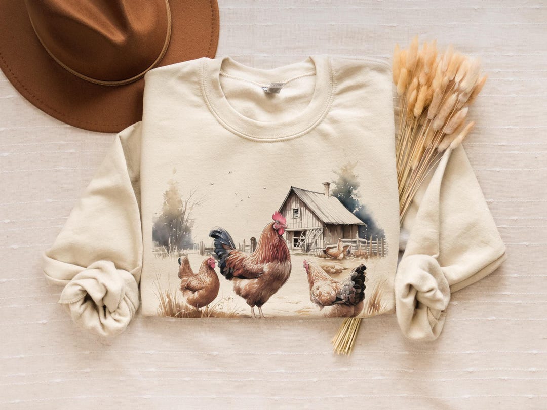 Vintage 90s Chicken Sweater, Retro Farm Nature Cottagecore Outfit ...