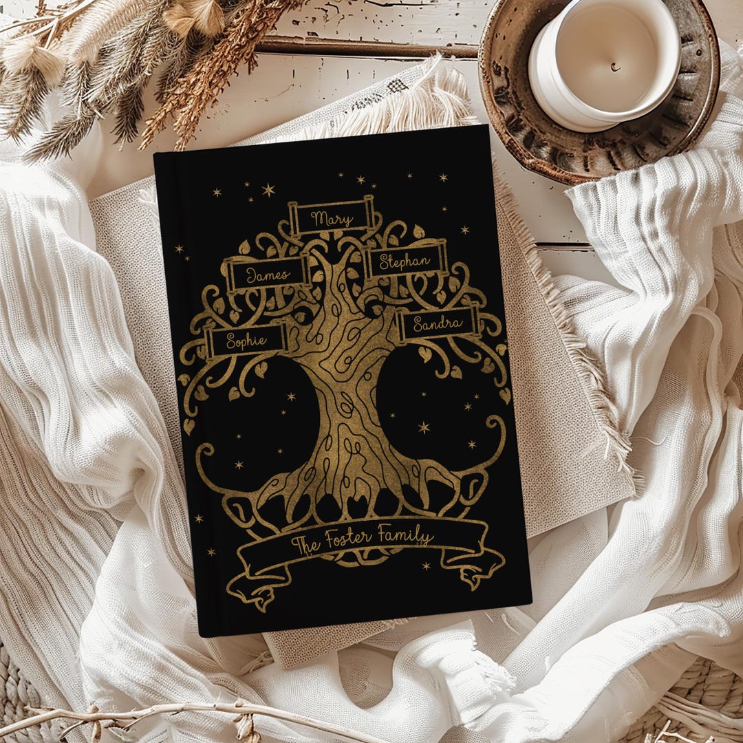 Personalized Family Tree Journal, Custom Tree of Life Keepsake Gift for ...