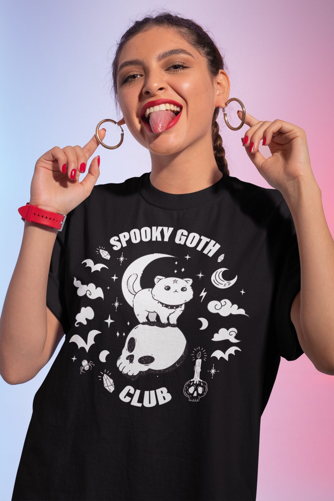 Goth Spooky Club Shirt, Dreamcore Weirdcore Goth Clothing, Dark ...