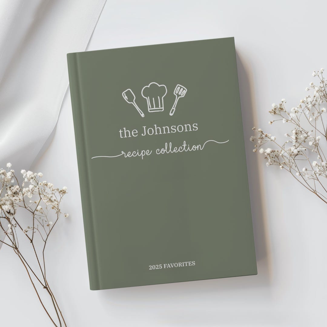 Personalized Recipe Book, Blank Custom Name Cooking Journal Cookbook ...
