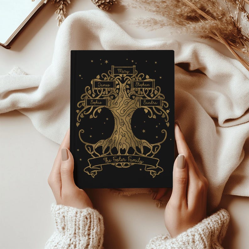 Personalized Family Tree Journal, Custom Tree of Life Keepsake Gift for ...