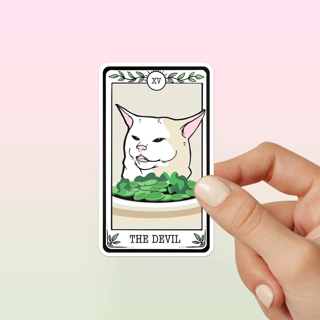 Cat Meme Tarot Card Sticker Tarot Sticker Witchy Sticker - Etsy