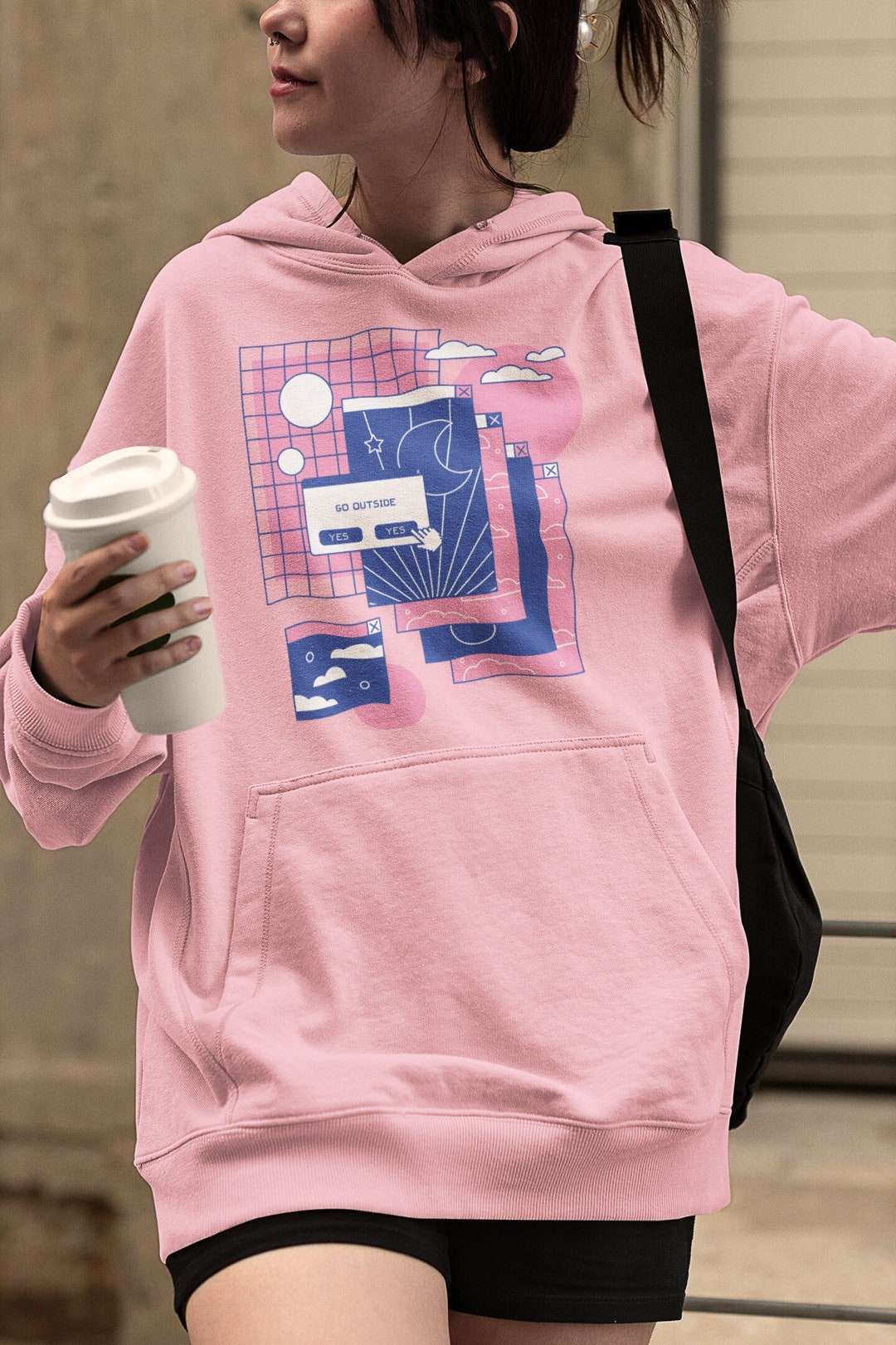 Vaporwave Retrowave Game Computer Hoodie, Pastel Goth Clothing ...