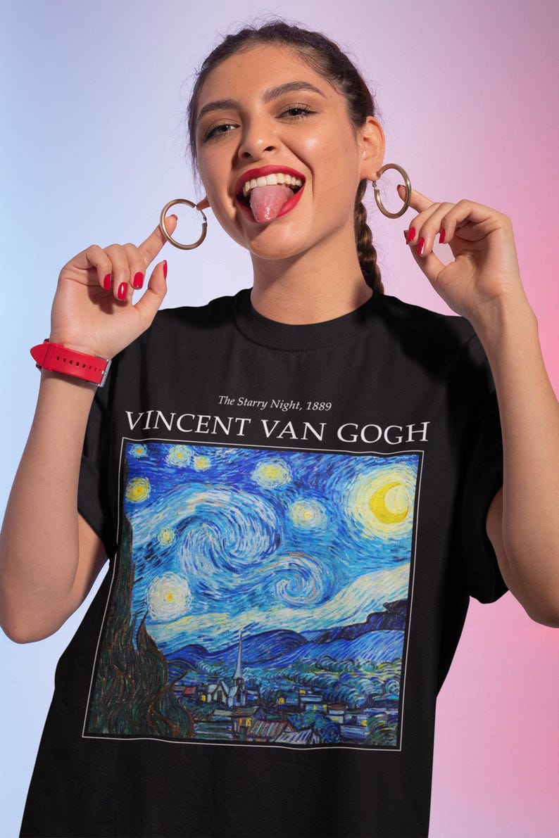Van Gogh Starry Nigh History Shirt, Grunge Aesthetic Vincent Van Gogh ...
