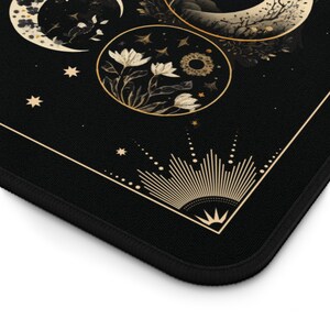 Celestial Snake Desk Mat, Dark Academia Pad Cottagecore Desk Mat, Black ...