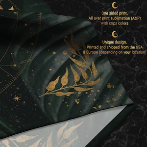 Sun and Moon Botanical Altar Cloth, Oracle Dark Academia Green Table ...