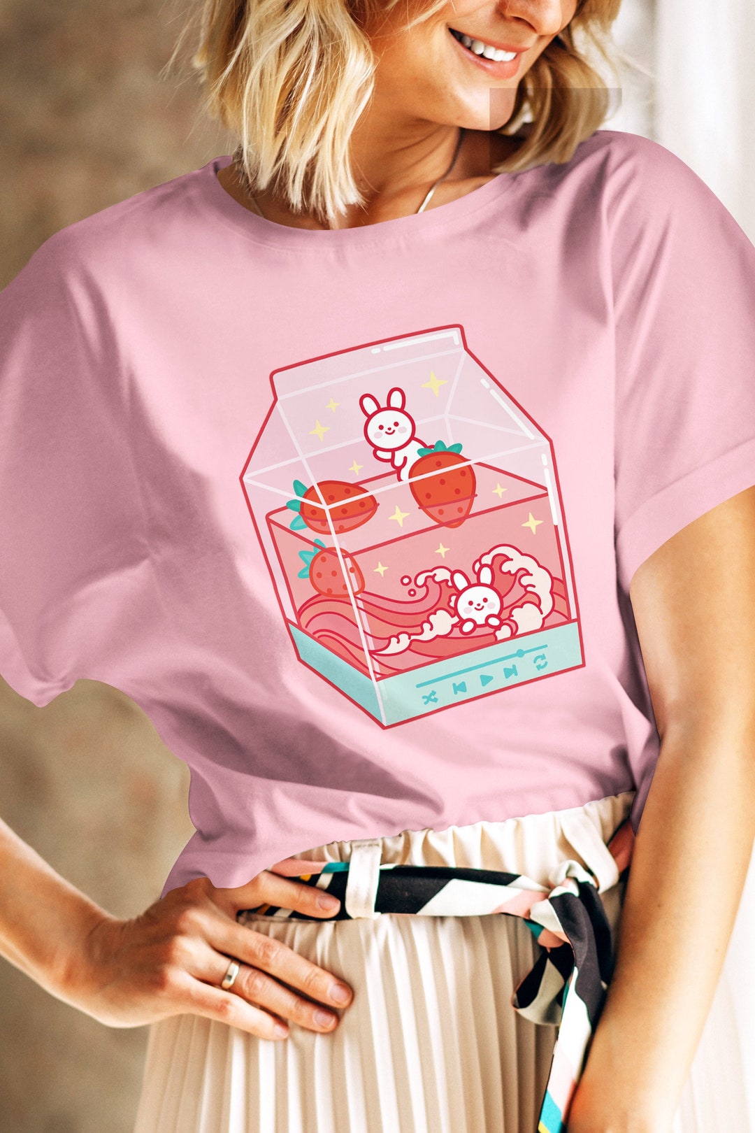 Milk Carton Shirt, Strawberry Milk Shirt, Kawaii Strawberry, Strawberry ...