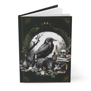 Witchcore Book of Shadows Hardcover Journal, Raven Grimoire Witchy ...