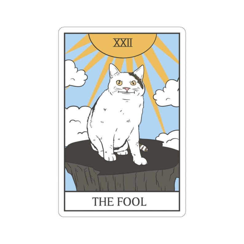Cat Meme Tarot Card Sticker Tarot Sticker Witchy Sticker | Etsy