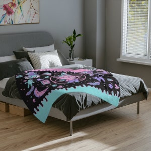 Baphomet Minky Blanket Pastel Goth Decor Creepy Cute Blanket, Cryptid ...