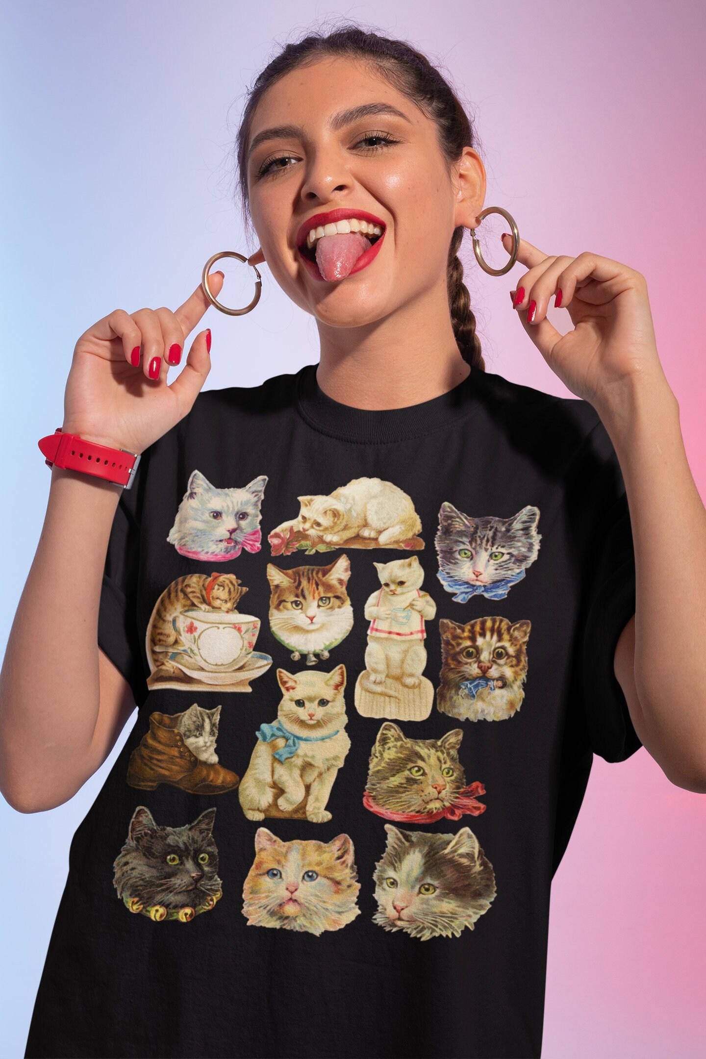Cottagecore Cat Shirt, Cute Retro Funny Cats Shirt, Goblincore Clothes ...