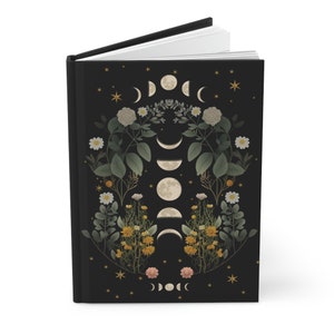 Moon Phases Book of Shadows Hardcover Journal, Grimoire Witchy Tarot ...