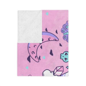 Pastel Goth Decor Creepy Cute Blanket, Cryptid Cat Throw Blanket ...