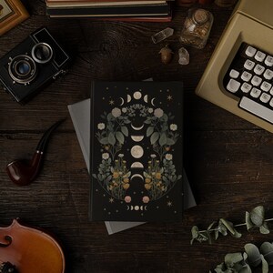 Moon Phases Book of Shadows Hardcover Journal, Grimoire Witchy Tarot ...