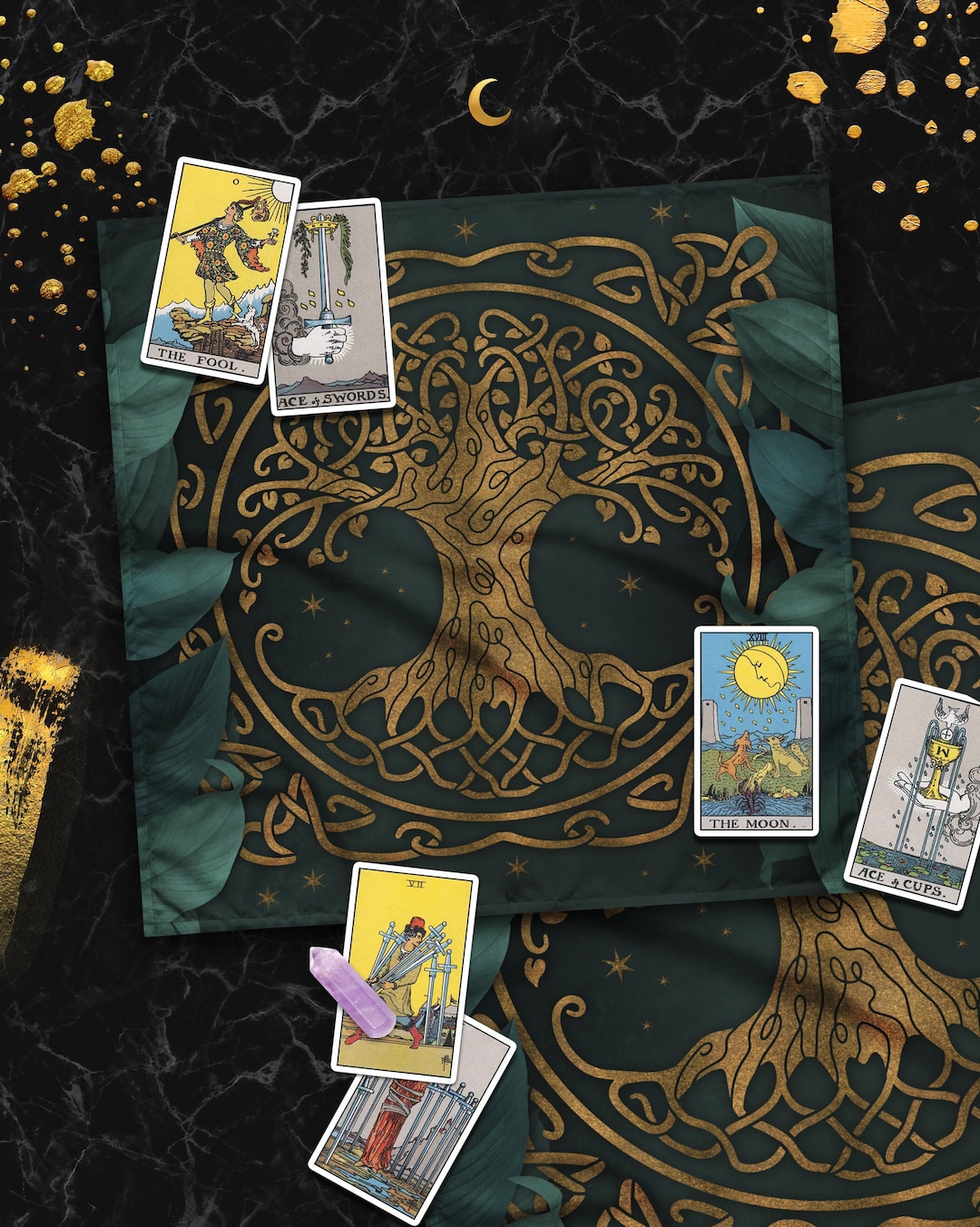 Tree of Life Altar Cloth, Oracle Dark Academia Pagan Table Cloth, Cloth ...