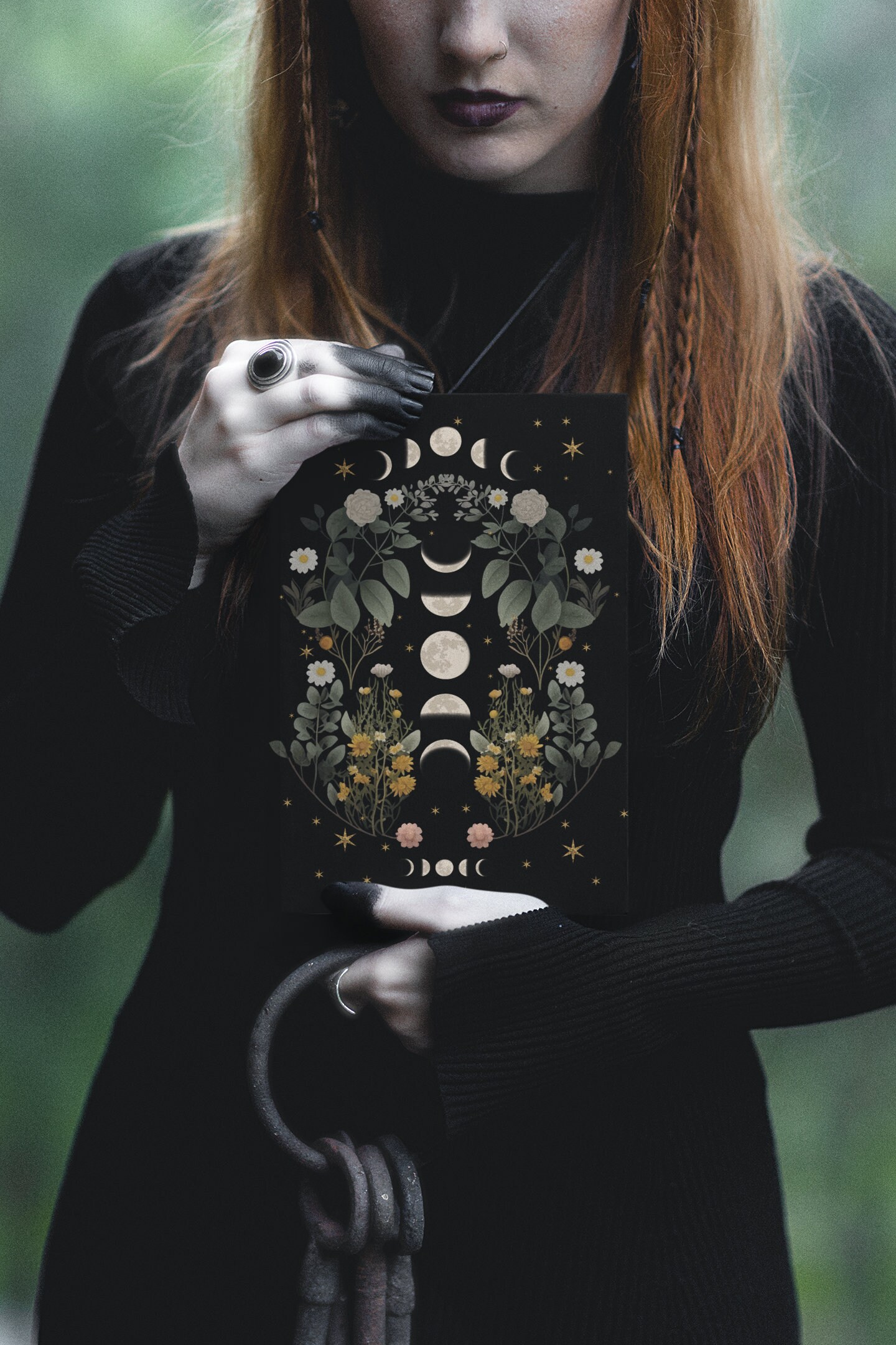 Moon Phases Book of Shadows Hardcover Journal, Grimoire Witchy Tarot ...