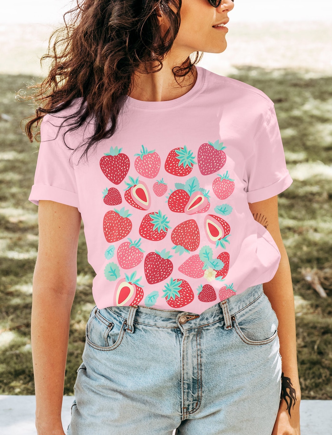 Camisa de fresa, camiseta de fresa, ropa Cottagecore, ropa Goblincore ...