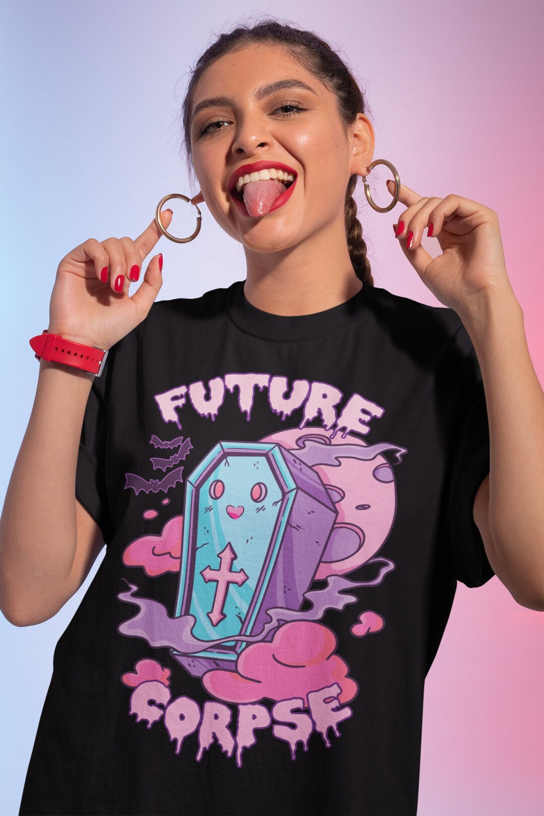 Pastel Goth Coffin Future Corpse Shirt, Yami Kawaii, Fairy Kei, Pastel ...