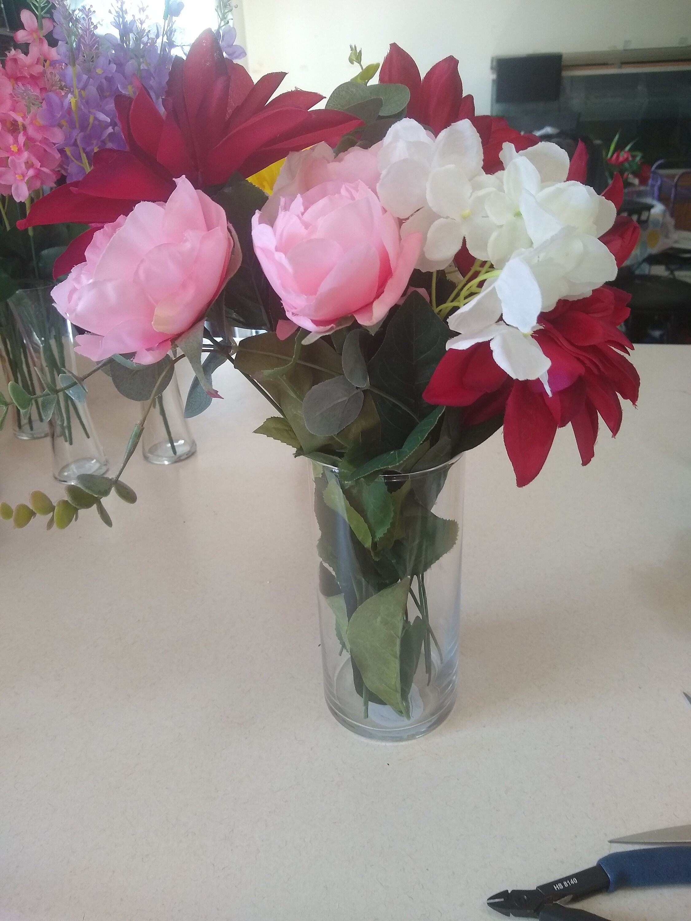 Multi Flower Arrangement With Vase - Etsy UK