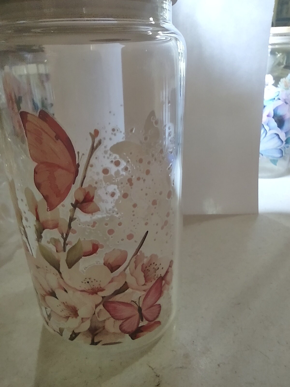 Spring Flowers Drinking Glass and Butterfly Drinking Glass - Etsy