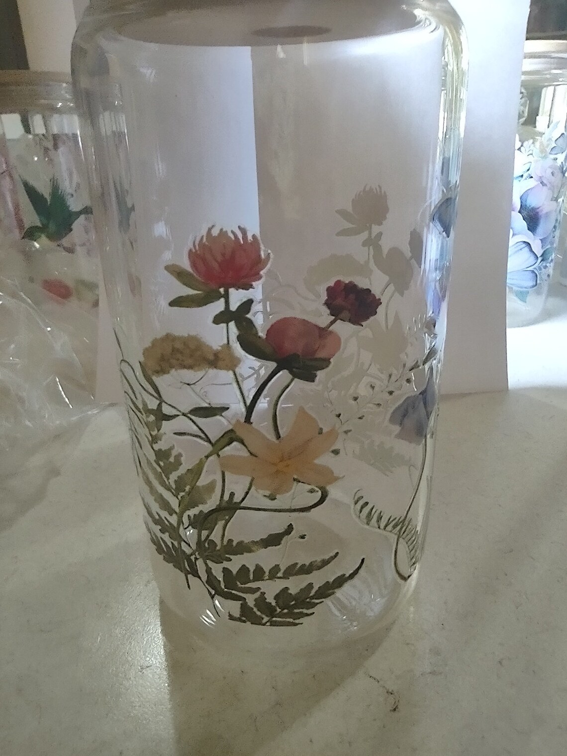 Spring Flowers Drinking Glass and Butterfly Drinking Glass - Etsy