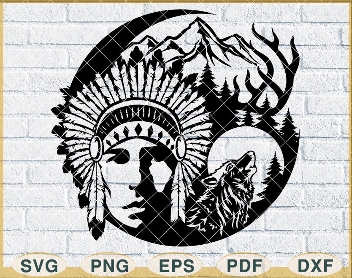 American Indian Svg Indian Warrior Svg Indian Chief Svg | Etsy