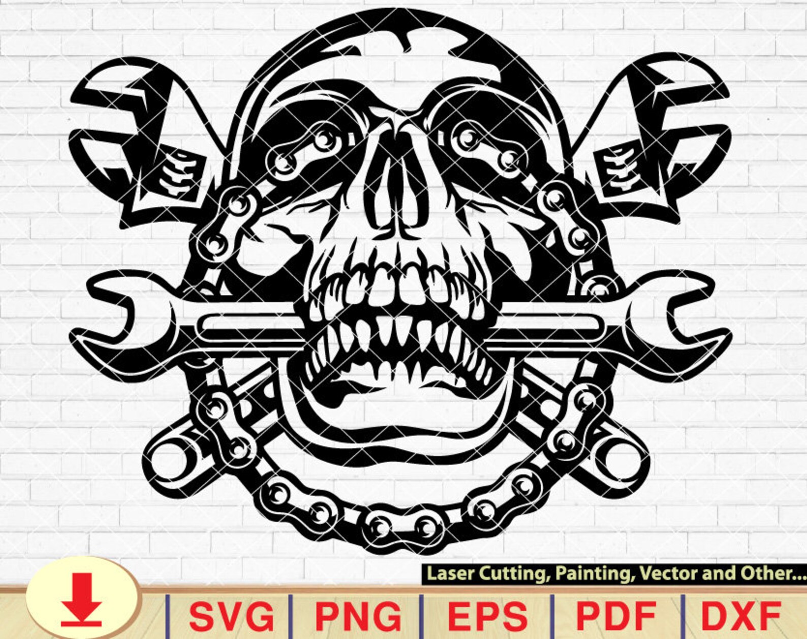 Mechanic Skull Svg Skull Svg Tools Svg Mechanic Shirt Svg - Etsy