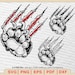Bear Paw Scratch Svg, Bear Paw Svg, Scratch Claw Svg, Scratches Svg ...
