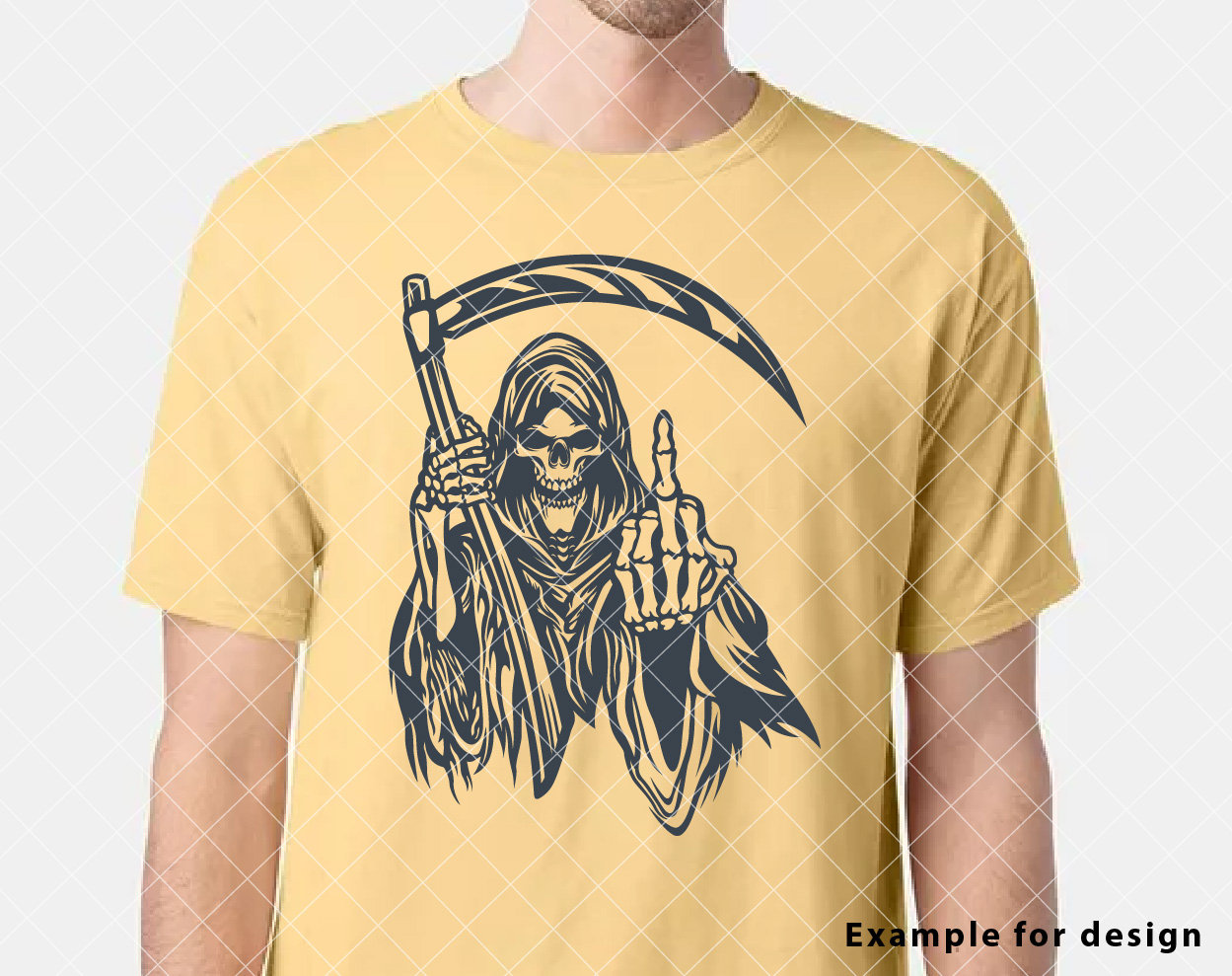 Grim Reaper Middle Finger SVG: Skull & Scythe Clipart (digital Download ...