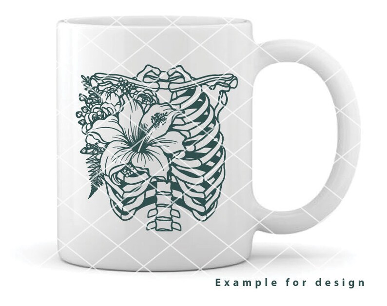 Rib Cage Floral Svgribcage Flowers Svgskeleton Flower | Etsy