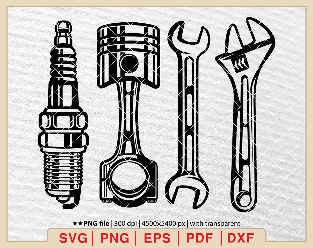 Mechanic Tools SVG: Wrench, Spark Plug, Handyman Logo (digital Download ...