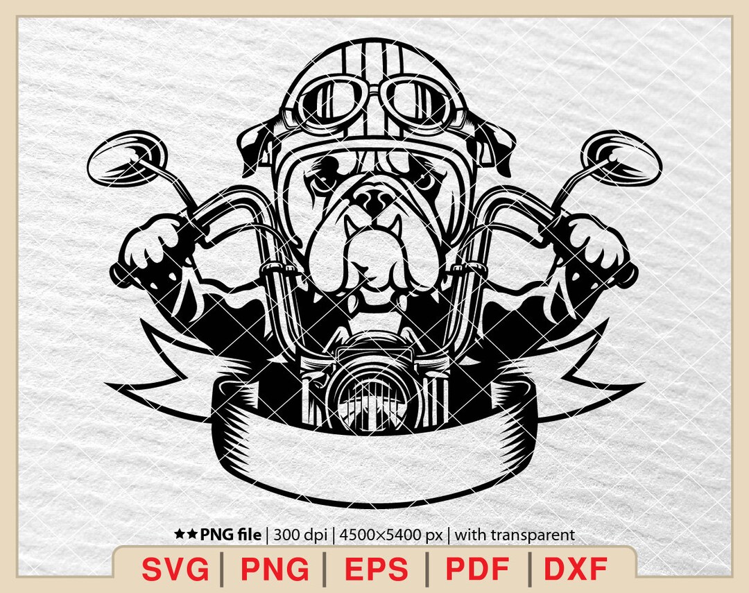 Biker Bulldog SVG, Bulldog Svg, Motorcycle Svg, Motorcycle Dog Svg ...