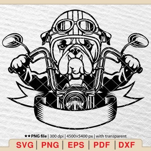 Biker Bulldog SVG: Motorcycle Dog Vector Graphics (digital Files) - Etsy