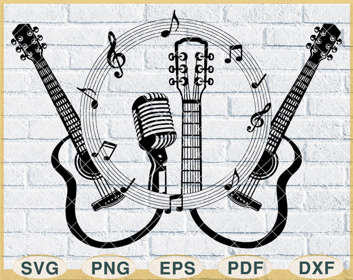 Guitar Music Note Svg Rock Music Svg Music Note Svg Rock - Etsy