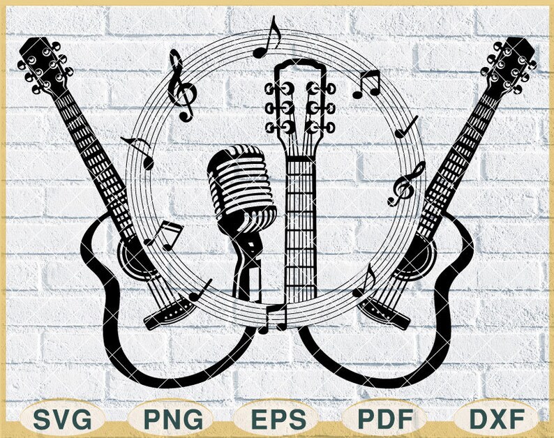 Guitar Music Note Svg Rock Music Svg Music Note Svg Rock - Etsy