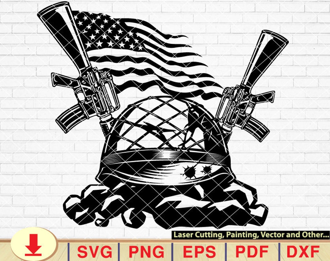 Fallen Soldier Tribute Svg Gun Helmet USA Flag Memorial Day - Etsy